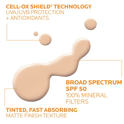 La Roche-Posay Anthelios Tinted Sunscreen SPF 50, Ultra-Light Fluid Broad Spectrum SPF 50, Face Sunscreen with Titanium Dioxide Mineral Face Sunscreen, Universal Tint, Oil-Free