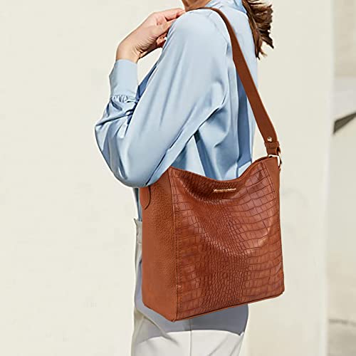 Montana West Purses for Women Crocodile Shoulder Purses and Handbags Hobo Bags for Women MWC-070CBR