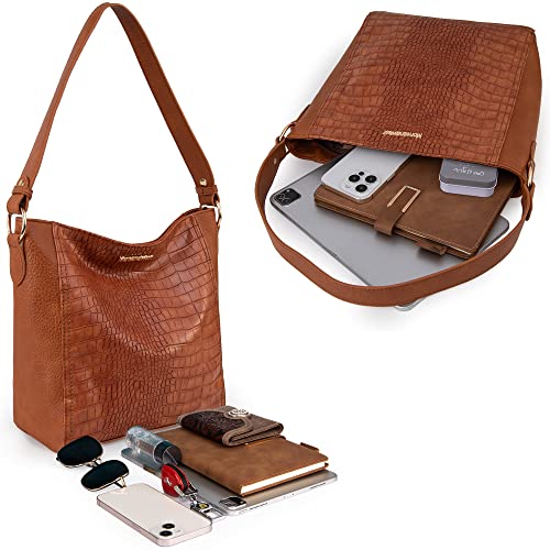 Montana West Purses for Women Crocodile Shoulder Purses and Handbags Hobo Bags for Women MWC-070CBR