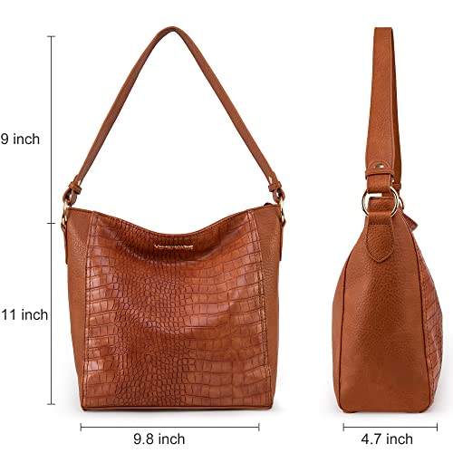 Montana West Purses for Women Crocodile Shoulder Purses and Handbags Hobo Bags for Women MWC-070CBR