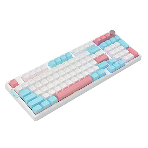 NACODEX AK966 96 Key Hot Swappable Gasket Mount Keyboard | Amazing 10000mAh Bluetooth /2.4G /Wired PC Gaming Custom Keyboard with Kailh MX Cream Switch | Knob Control | MDA PBT Keycaps