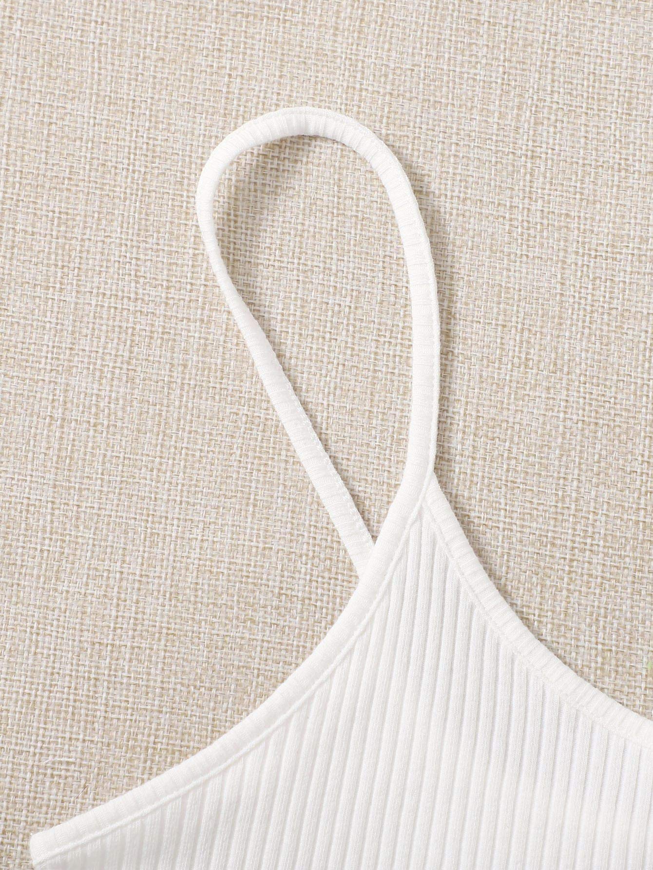 Floerns Women's Sleeveless Camisole Letter Print Crop Cami Top A White S