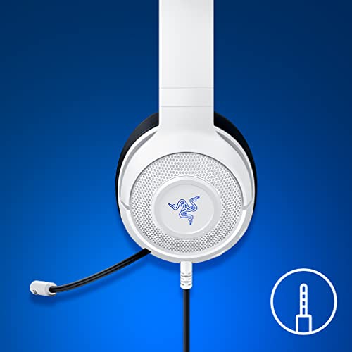Razer Kraken X Ultralight Gaming Headset: 7.1 Surround Sound - Lightweight Aluminum Frame - Bendable Cardioid Microphone - for PC, PS4, PS5, Switch, Xbox One, Xbox Series X & S, Mobile - White