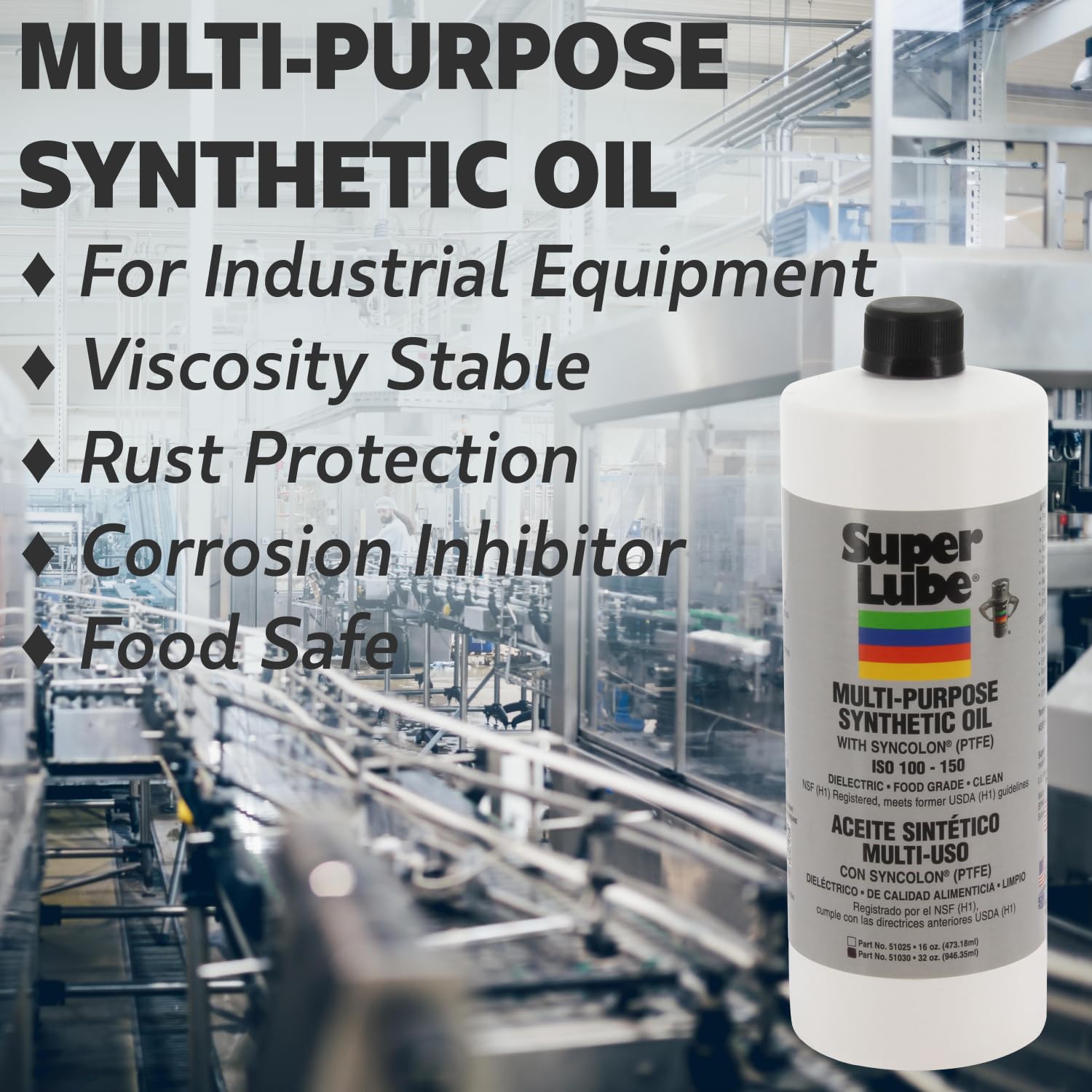 Super Lube Multi-Purpose Lightweight Synthetic Oil ISO 68 Hydraulic Grade (Clear, 4oz Bottle) | NSF Certified Food Grade & Clean | Superior at Low Temps