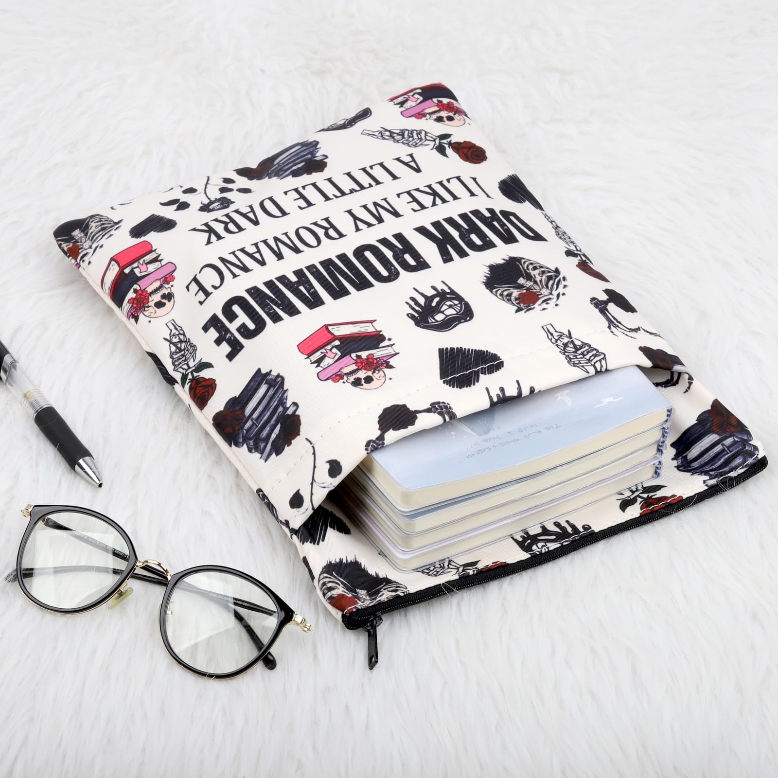 ENSIANTH Dark Romance Bookish Gift Smut Slut Book Sleeve Spicy Reading Gift Smutty Romance Readers Book Cover with Zipper (Litter Dark BS)