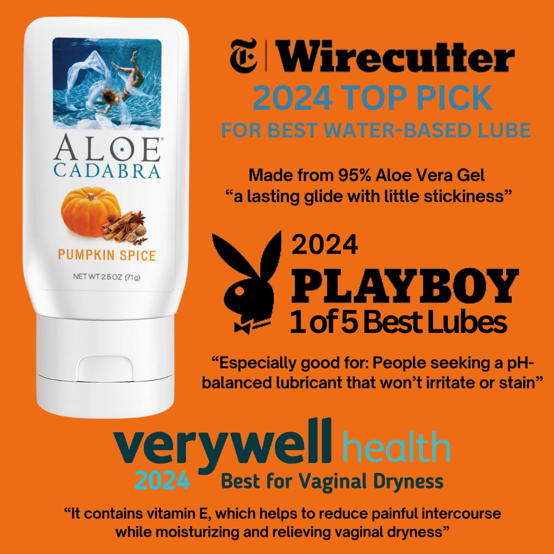 Aloe Cadabra Natural Personal Lube, Organic Best Lubricant Gel for Her, Him & Couples, Pumpkin Spice 2.5 Ounce (2.5 Ounce (Pack of 1))