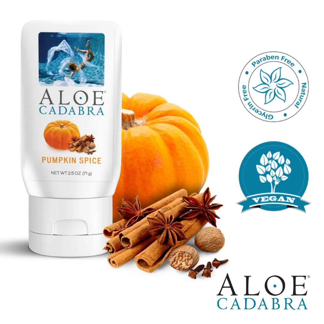 Aloe Cadabra Natural Personal Lube, Organic Best Lubricant Gel for Her, Him & Couples, Pumpkin Spice 2.5 Ounce (2.5 Ounce (Pack of 1))