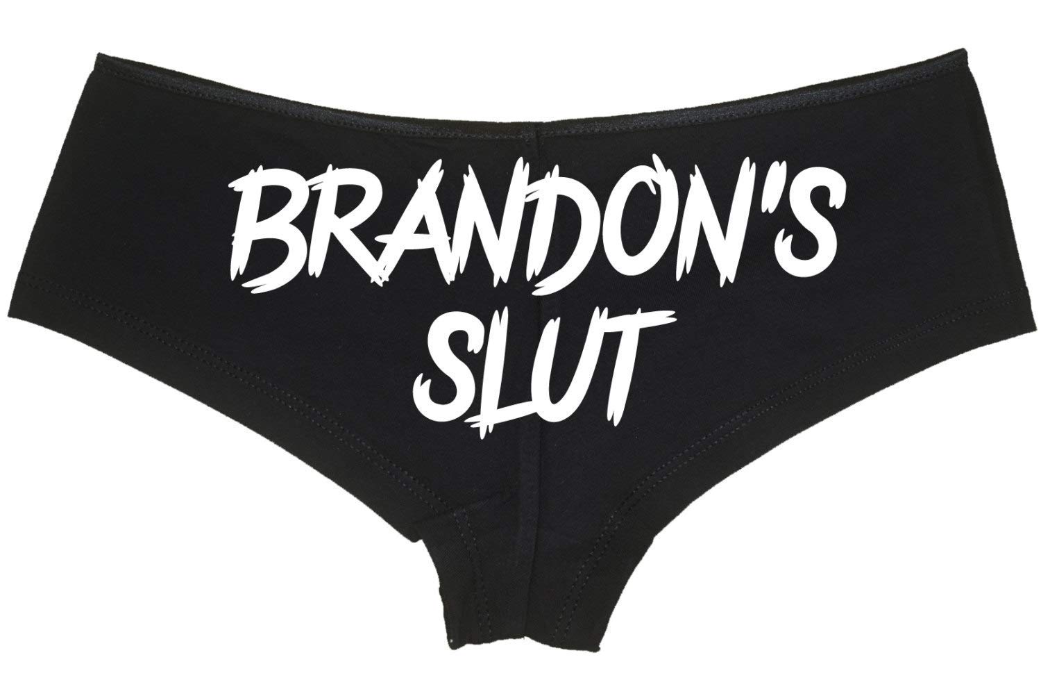 Knaughty Knickers Personalized Slut Cheeky Panties - Owned Submissive Slave Sexy Boyshort bdsm Bondage Collared ddlg cgl White