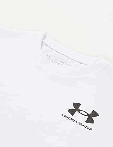 Under Armour Boys' Sportstyle Left Chest Short-Sleeve T-Shirt , White (100)/Black , Youth Large