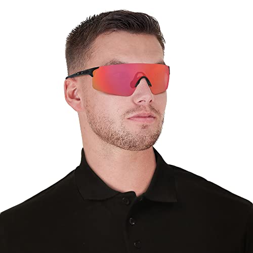 Oakley Men's OO9454 EVZero Blades Rectangular Sunglasses, Matte Black/Prizm Trail Torch, 38 mm