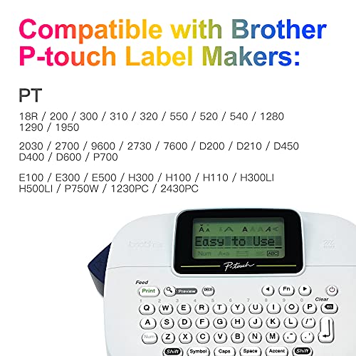 Uniwork TZe-231 7-Pack Compatible Label Tapes Replacement for Brother P Touch TZe231 TZe 231 431 531 631 731 931 P Touch Laminated 12mm 0.47 Inch for Ptouch PT-D210 H110 D400 Label Maker, Multi Color