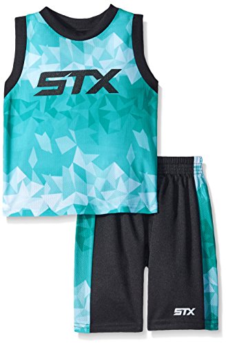 STX Toddler Boys' 2 Piece Performance Athletic Tank and Short Set, Jade/Black, 3T