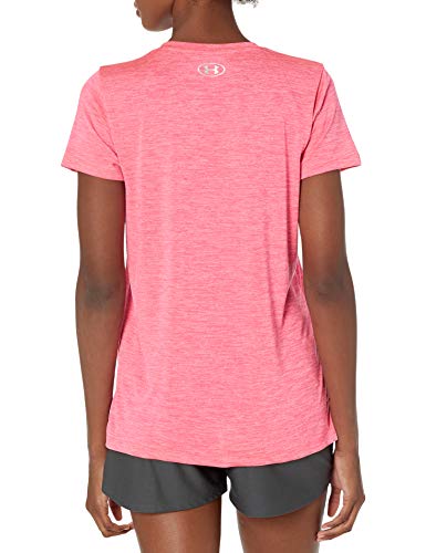 Under Armour Women's Tech V-Neck Twist Short-Sleeve T-Shirt , Cerise (655)/Metallic Silver , Large