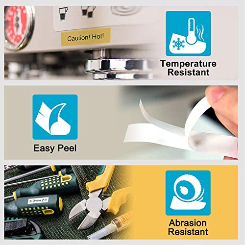 12mm 0.47Inch TZ Ptouch Label Maker Tape Compatible for Brother P Touch PTD210 PTD200 PTH110 PTD400 PTD600 Label Maker, (White/Gold/Pastel Blue/Turquoise Blue/Black/Berry Pink), 6 Pack