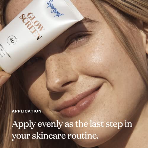 Supergoop! Glowscreen - SPF 40-1.7 fl oz - Glowy Primer + Broad Spectrum Sunscreen - Adds Instant Glow - Helps Filter Blue Light - Boosts Hydration with Hyaluronic Acid, Vitamin B5 & Niacinamide
