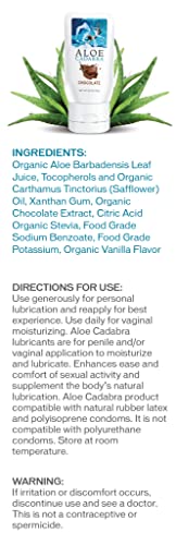 Aloe Cadabra Chocolate Lube Organic Natural Water-Based Lubricant for Women, Men and Couples, 2.5oz
