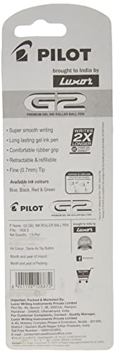 Pilot G2 07 Black Fine Retractable Gel Ink Pen Rollerball 0.7mm Nib Tip 0.39mm Line Width Refillable BL-G2-7 (6)