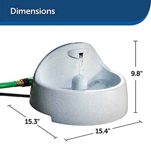 PetSafe Drinkwell Everflow Indoor/Outdoor Dog and Cat Water Fountain, Pet Drinking Fountain, 192 oz. Water Capacity Gray