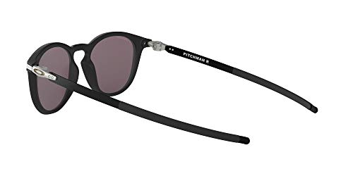 Oakley Men's OO9439 Pitchman R Round Sunglasses, Satin Black/Prizm Grey, 50 mm