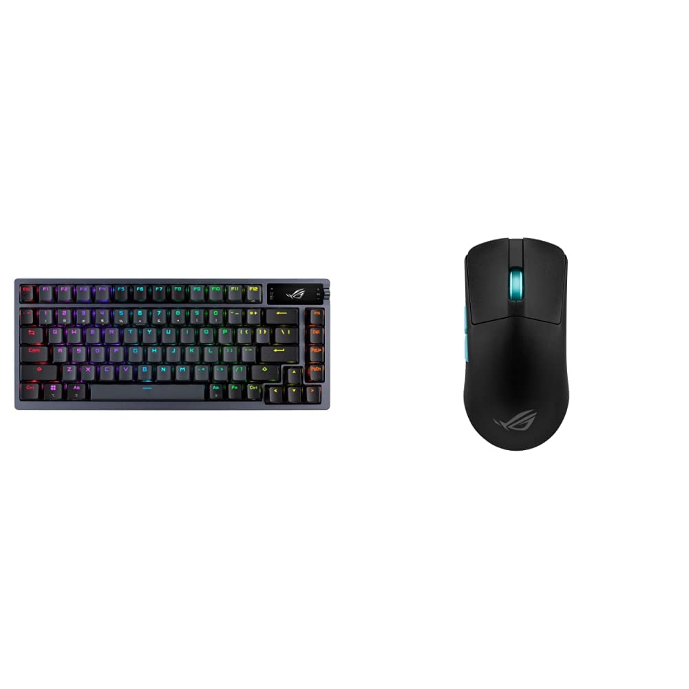 ASUS ROG Azoth 75" Wireless DIY Custom Gaming Keyboard & ROG Harpe Ace Aim Lab Edition Gaming Mouse, 54 g Ultra-Lightwieght, Connectivity