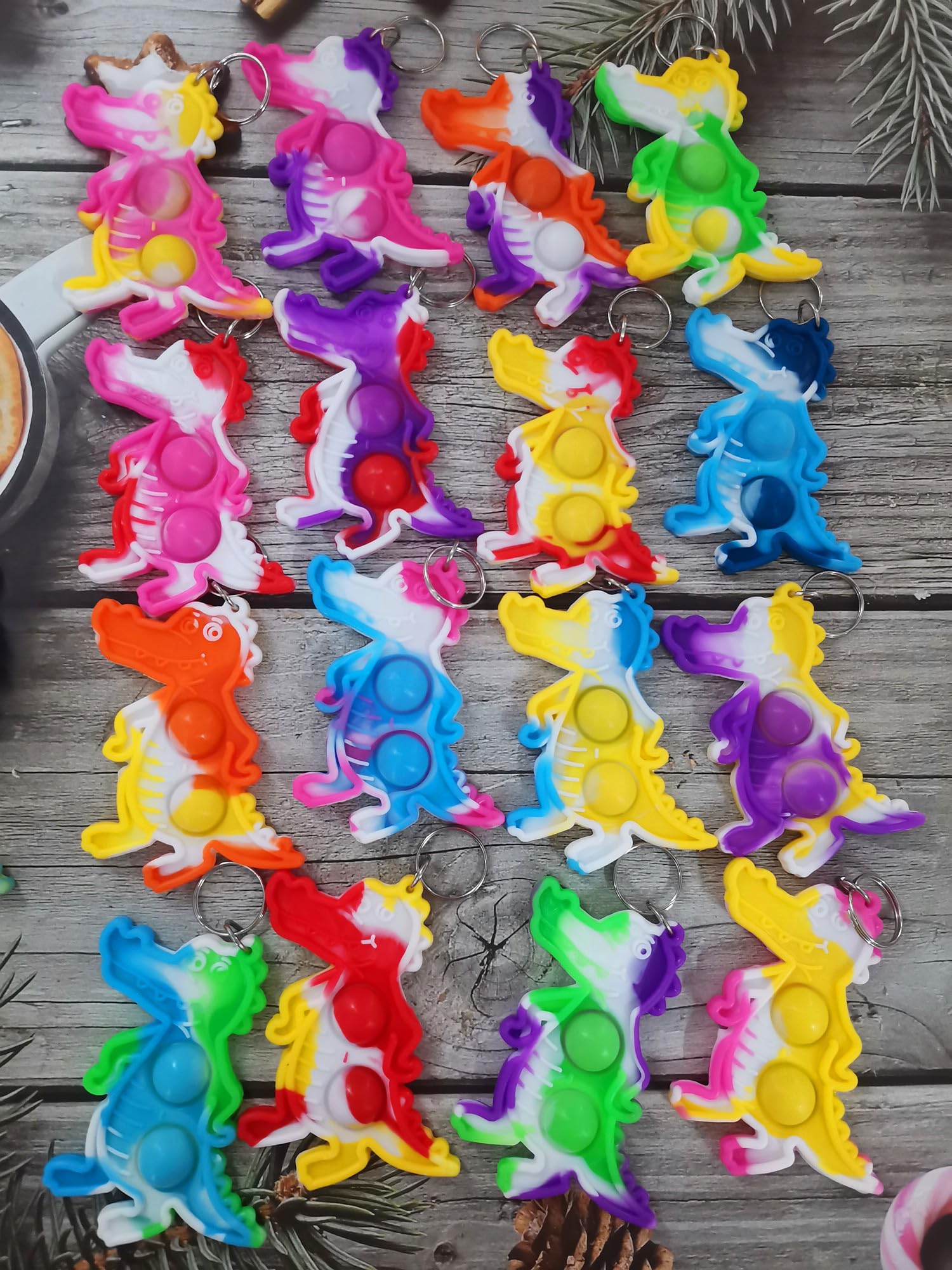 Roaqua 30 Packs Bulk Mini pop Crocodile Fidget Gift for Holiday Boys and Girls Kids Party Supplies and Classroom Students Prize