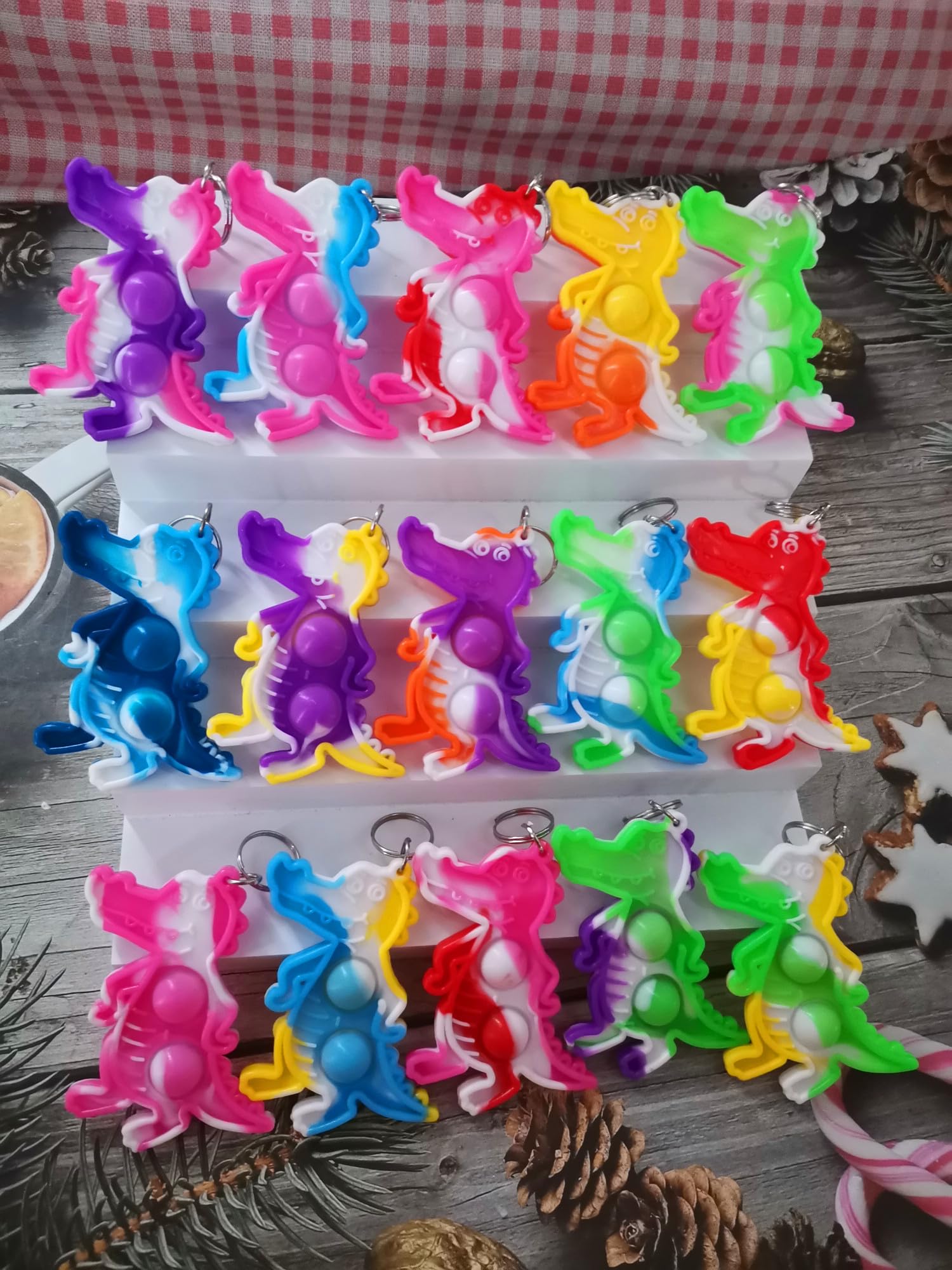 Roaqua 30 Packs Bulk Mini pop Crocodile Fidget Gift for Holiday Boys and Girls Kids Party Supplies and Classroom Students Prize