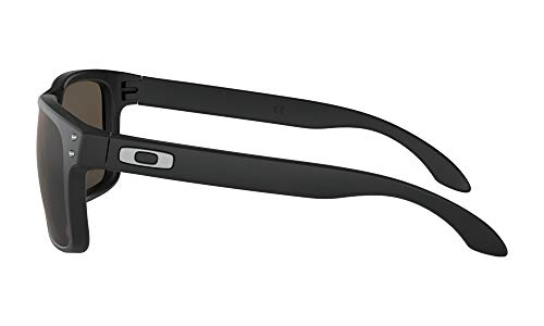 Oakley Holbrook Sunglasses (Matte Black Frame, Warm Grey Lens) with Lens Cleaning Kit and Country Flag Microbag