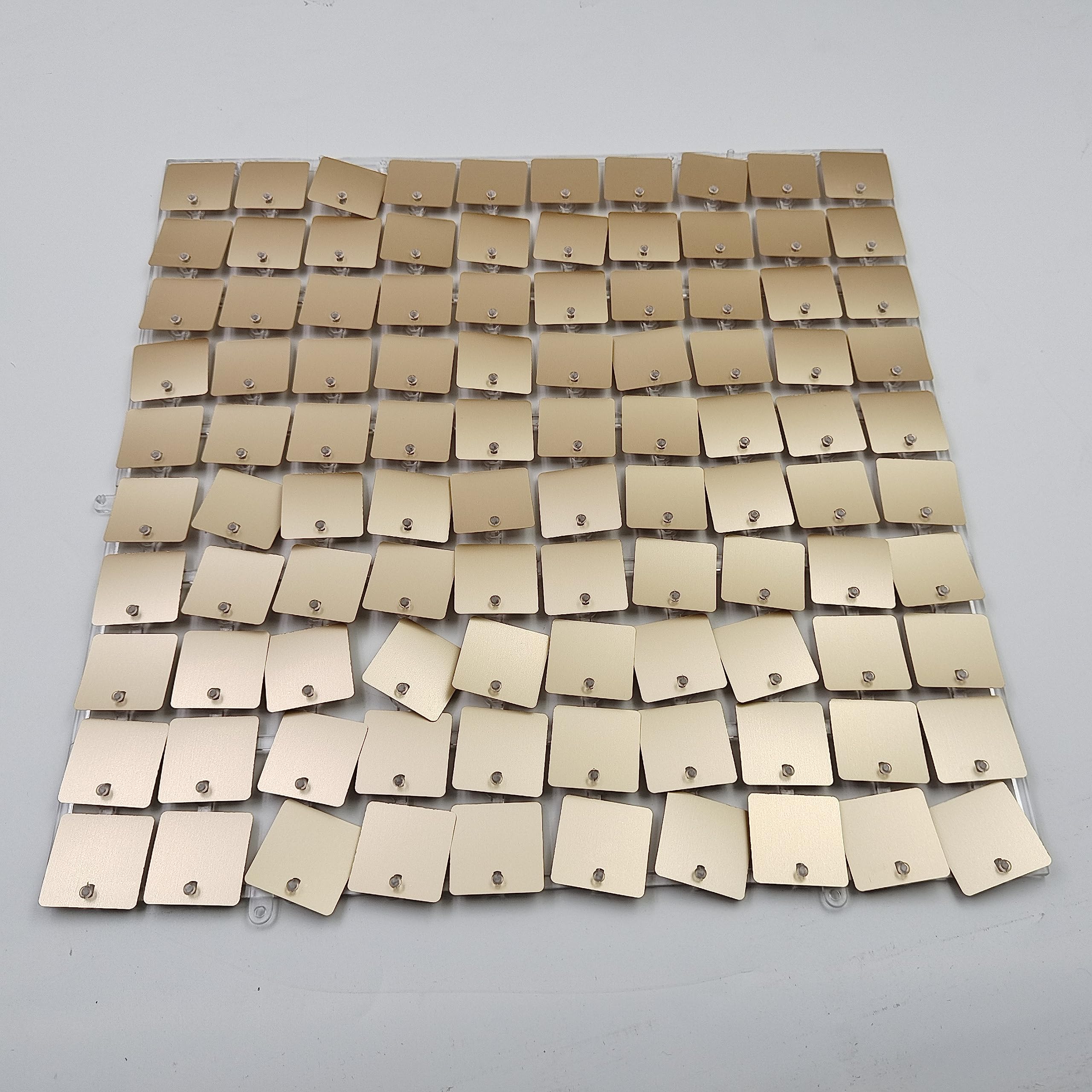 Rehoodeco Matt Gold Shimmer Wall Backdrop 50PCS Square Sequin Backdrop Decoration Panels, Photo Backdrops for Birthday Anniversary Wedding Engagement Party Decoration 3D Wallpaper (MattGold3)
