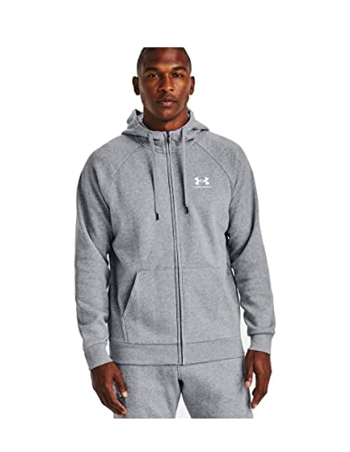 Under Armour Men's UA Rival Fleece Full-Zip Hoodie (Grey, XX-Large)