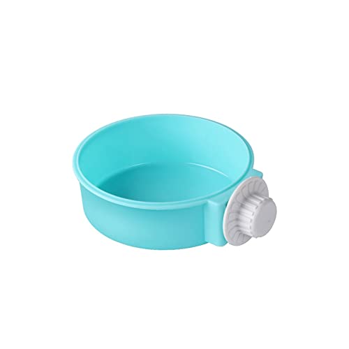 FUUIE Bowls for Food and Water Removable Pet Cage Bowl Stainless Steel Hanging Coop Cup Large Water Food Feeder for Dogs Cats Rabbits (Color : Blue, Size : Large)