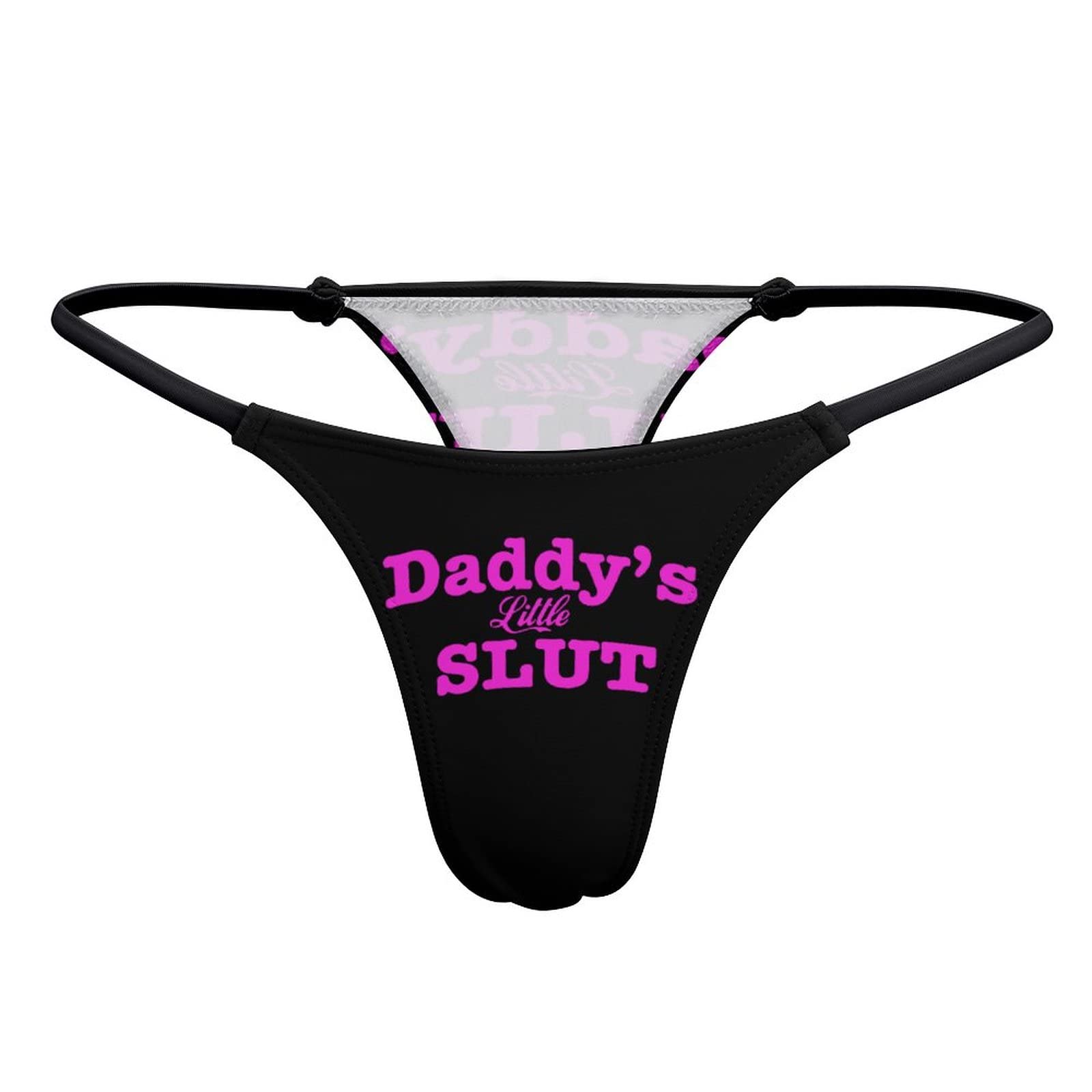 Daddy's Little Slut Women's G-String Thongs Sexy Panties Low Rise T-Back Underpants Stylish Underwear M