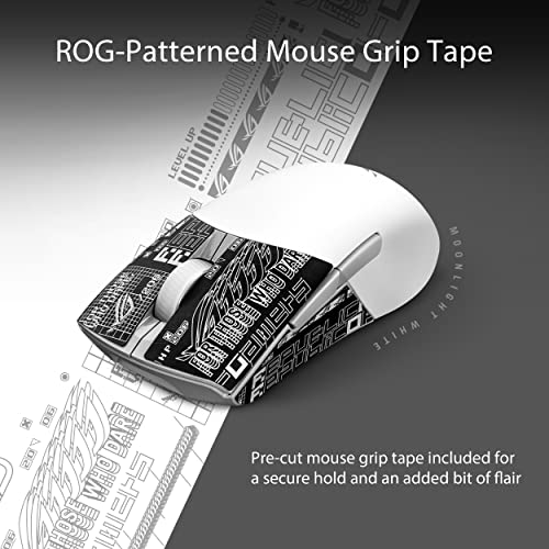 Asus ROG Keris Wireless AimPoint Gaming Mouse, Tri-mode connectivity (2.4GHz RF, Bluetooth, Wired), 36000 DPI sensor, 5 programmable buttons, ROG SpeedNova, Replaceable switches, Paracord cable, White