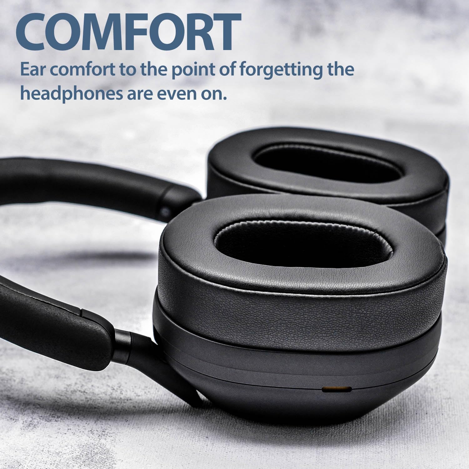 WH 1000XM5 Earpads for WH-1000XM5 (WH1000XM5) by TRANSTEK, Replacement Ear Pads Cushions with High-Density Noise Isolation Foam, Added Thickness-Comfort Leather