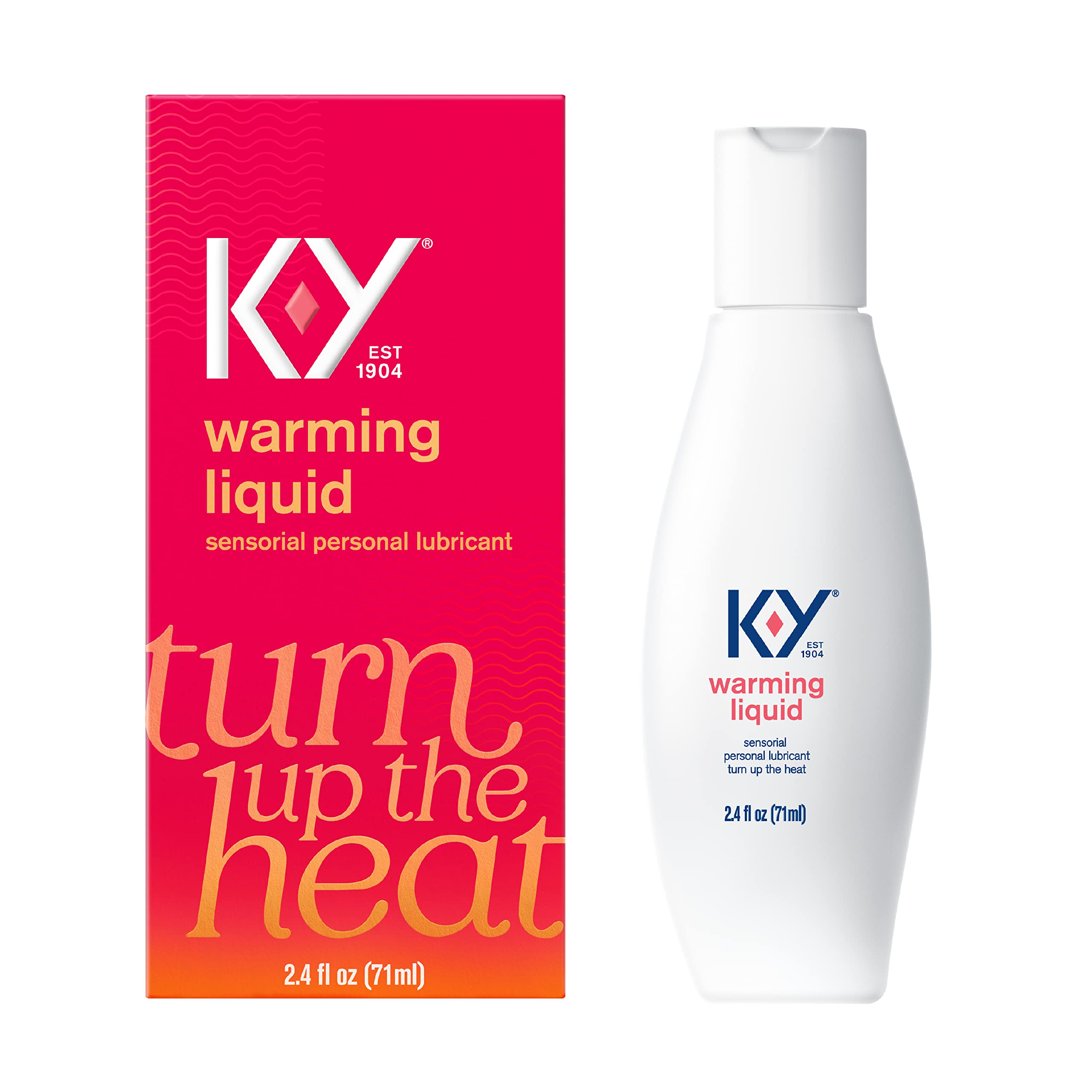 K-Y Warming Liquid Lube, Sensorial Personal Lubricant, Glycerin Based Formula, Safe to Use with Latex Condoms, For Men, Women and Couples, 2.4 FL OZ
