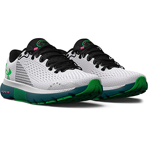 Under Armour Men's HOVR Infinite 4 Running Shoe, (101) White/Tourmaline Teal/Extreme Green, 10