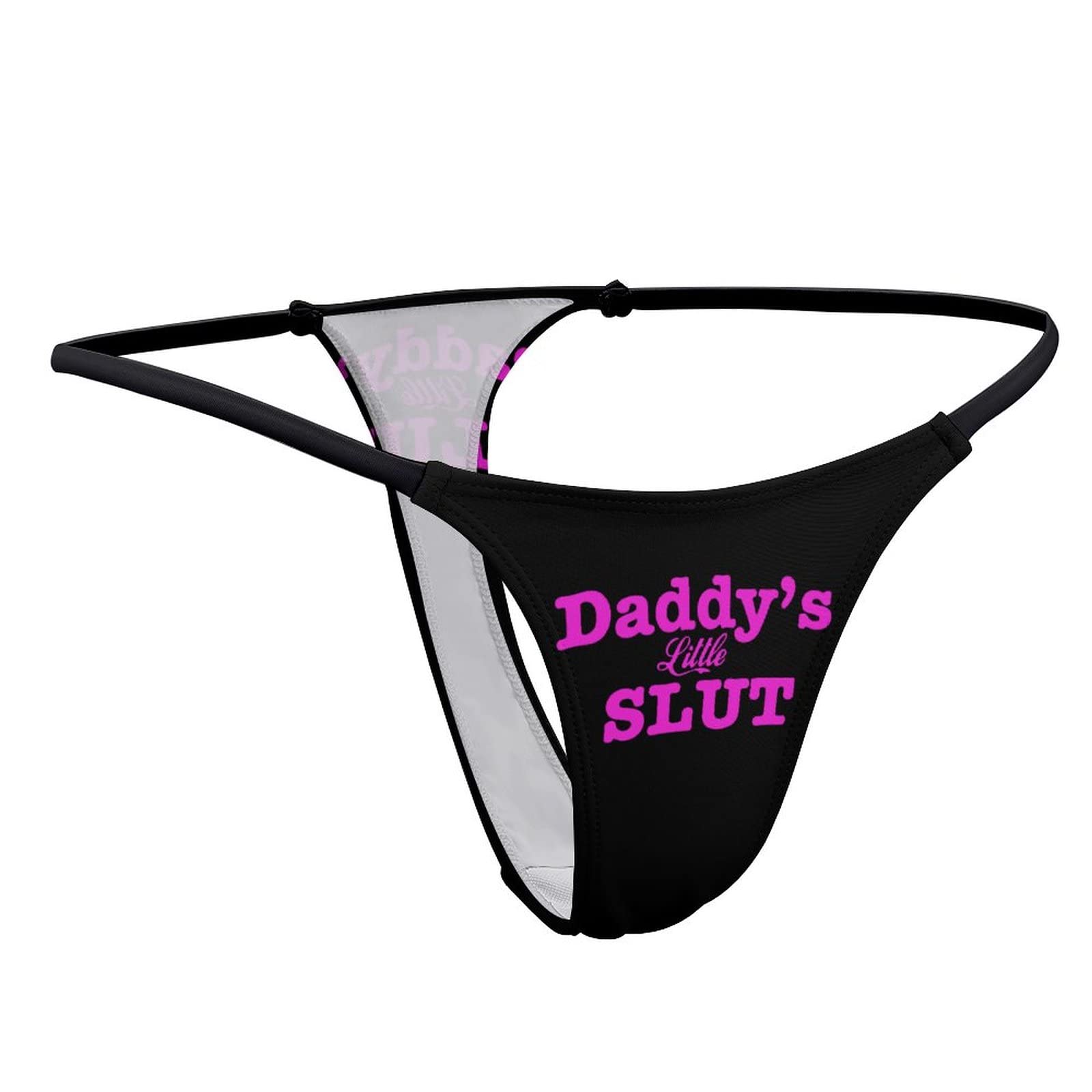 Daddy's Little Slut Women's G-String Thongs Sexy Panties Low Rise T-Back Underpants Stylish Underwear M
