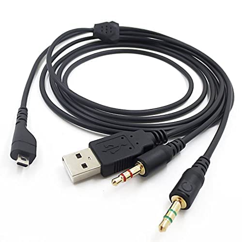 Replacement 3.5mm Arctis Headset Cord, Arctis 7 Audio Cable Wire Compatible with SteelSeries Arctis 5, Arctis 3, Arctis Pro Wireless, Arctis Pro Gaming Headsets to PC Laptop, 6FT