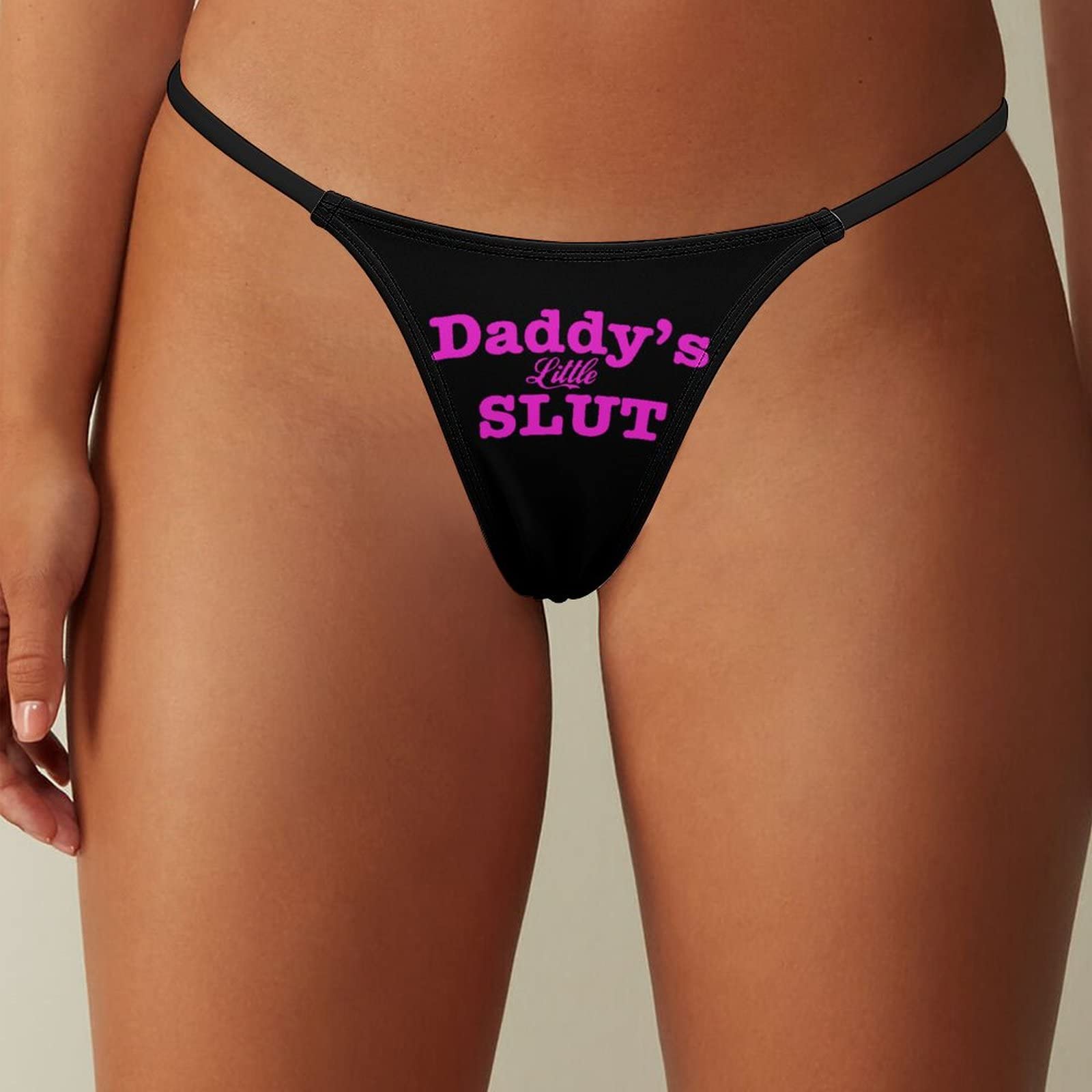 Daddy's Little Slut Women's G-String Thongs Sexy Panties Low Rise T-Back Underpants Stylish Underwear M