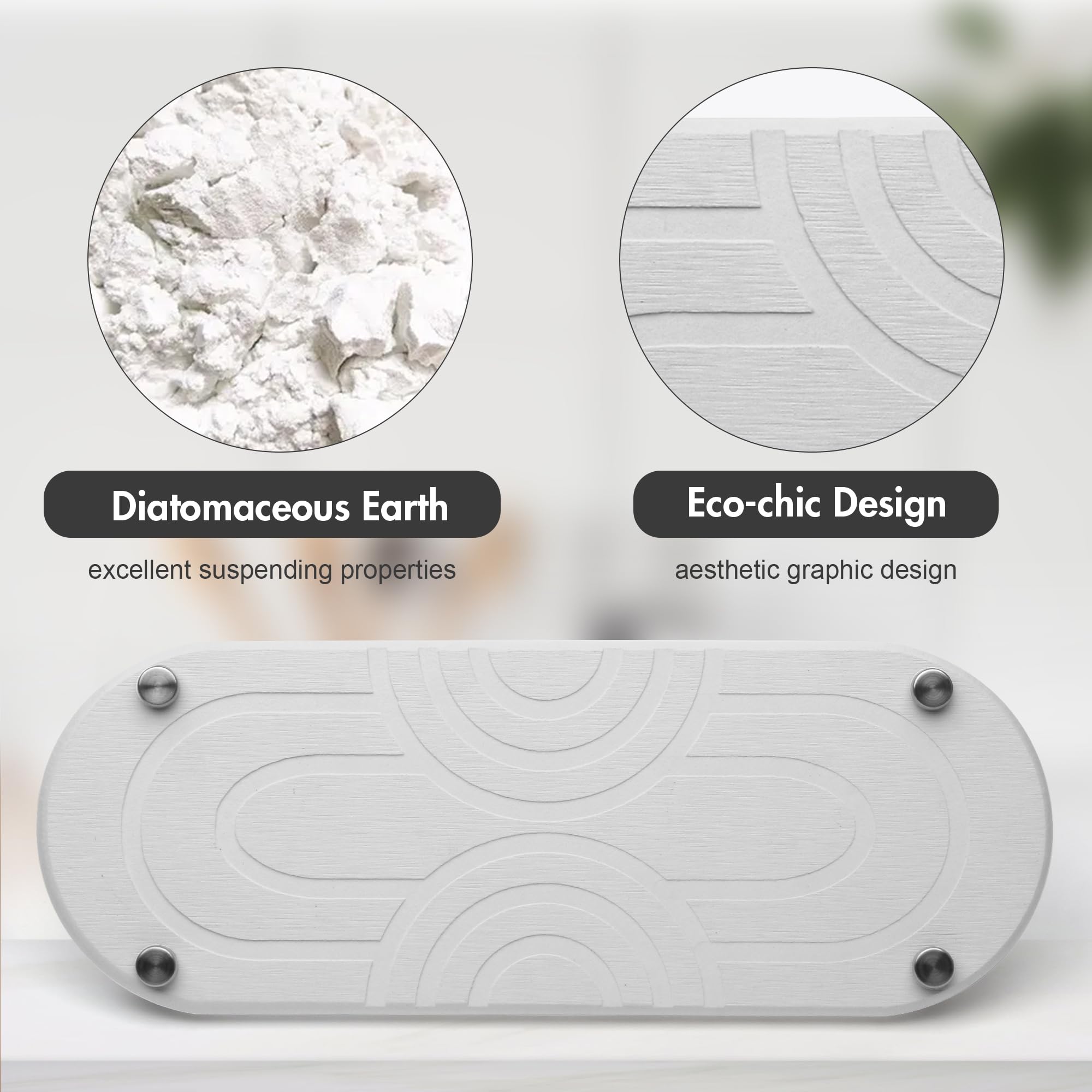 YumTech Sink Tray, Diatomaceous Tray, Fast Drying Stone Sink Caddy, Instant Dry Sink Organizer Bathroom, Water Absorbing Drying Stone Tray for Sink, Drying Stone for Kitchen Counter(2-Tier, Grey)