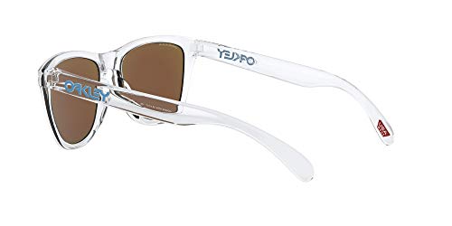 Oakley unisex adult Oo9245 Frogskins Low Bridge Fit Sunglasses, Crystal Clear/Prizm Sapphire, 54 mm US