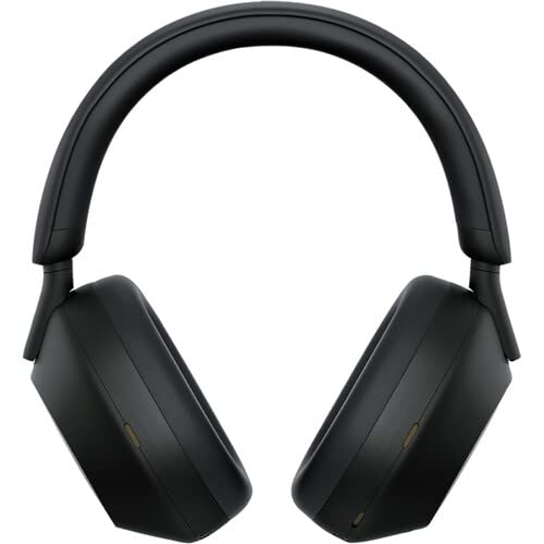 Sony WH-1000XM5 Noise-Canceling Wireless Over-Ear Headphones (Black WH1000XM5/B) Bundle + USB Charging Adapter + Microfiber Cloth (Renewed)