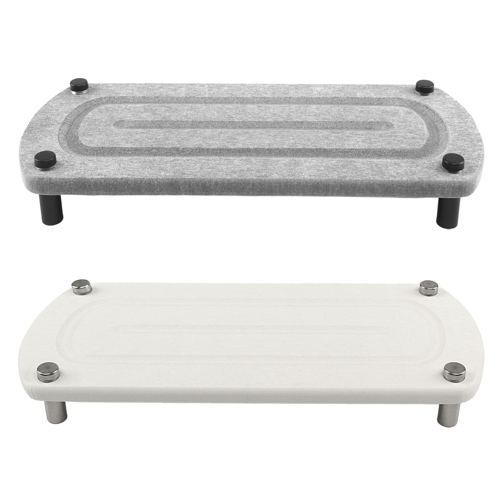 Bathroom Counter Tray, Sink Caddy Stone, 2 Pcs Stone Tray Instant Dry Sink Tray, Bathroom Sink Caddy Strong Water Absorption Sink Caddy, Kitchen Sink Accessories for Bathroom Kitchen(Gray+White)