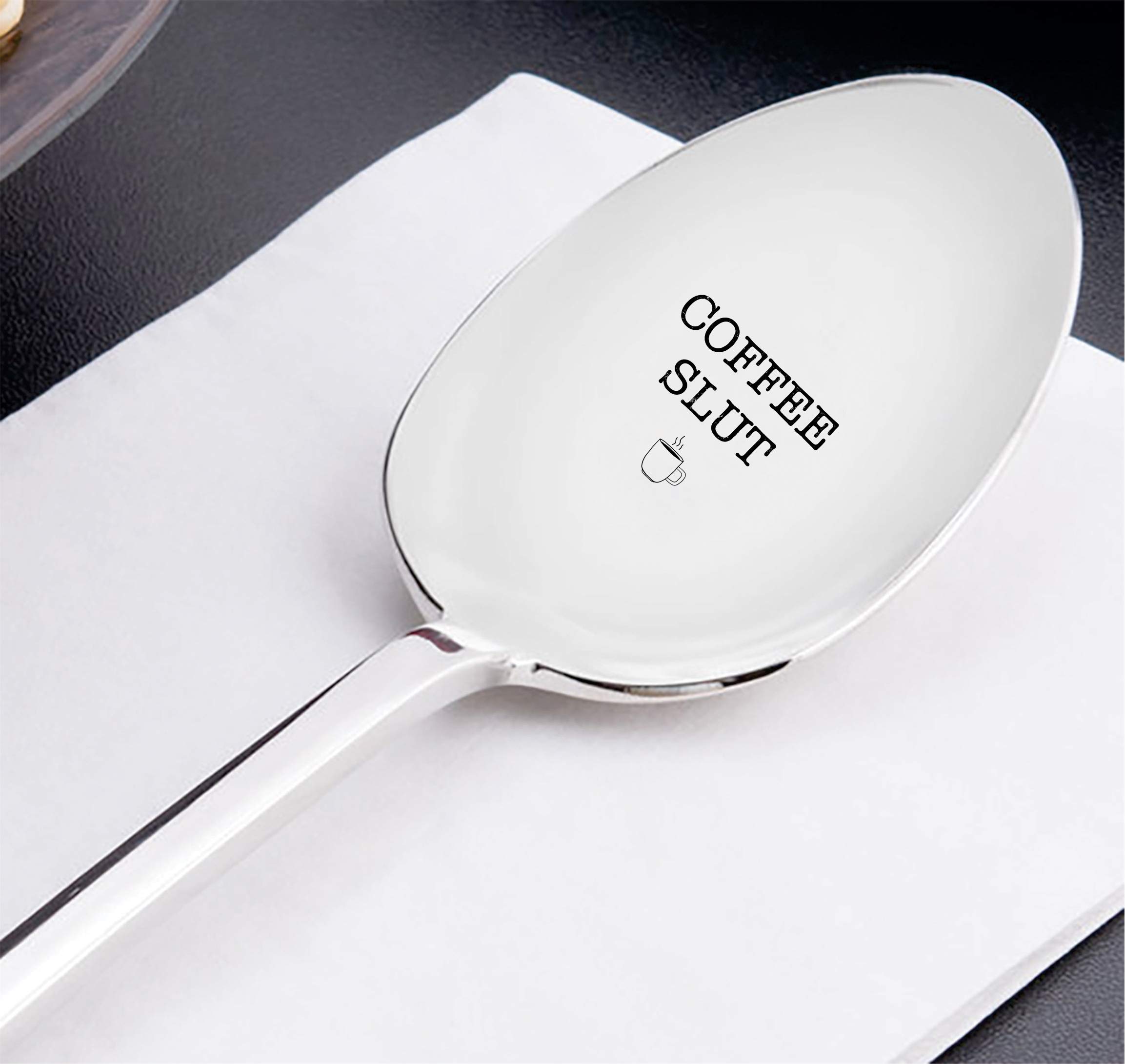 Coffee Slut Engraved Stainless Espresso Spoon Token Of Love Gifts For Coffee Lover Her Best Friend On Birthday Anniversary Special Occasions