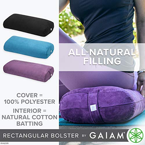 Gaiam Yoga Bolster Rectangular Meditation Pillow, Teal, 25 x 12 x 5
