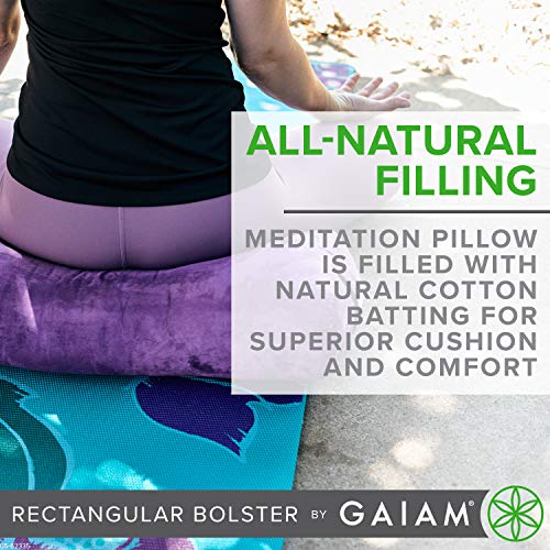 Gaiam Yoga Bolster Rectangular Meditation Pillow, Teal, 25 x 12 x 5