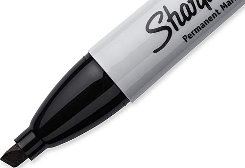 Sharpie 38201 Chisel Tip Permanent Markers, Black; 2-Packs of 12 Markers each for a Total of 24 Markers