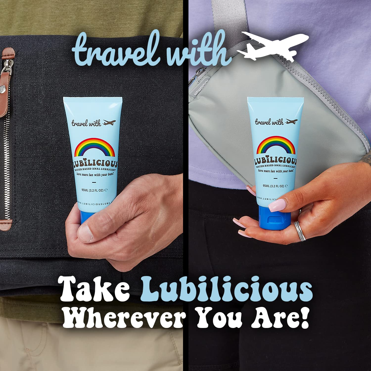 Lubilicious Water Base Lube 3.2 oz – Long-Lasting Water Based Lubricant – Discreet Personal Lubricant for Privacy – Smooth, Non-Sticky Water Based Lube for All Needs