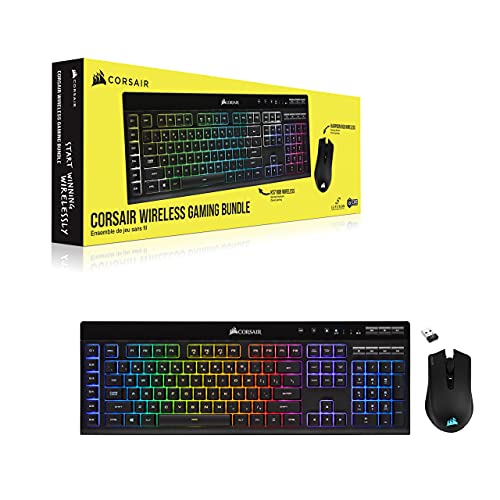 CORSAIR WIRELESS Gaming Bundle - K57 RGB WIRELESS Gaming Keyboard - HARPOON RGB WIRELESS Gaming Mouse - Hyper-Fast SLIPSTREAM WIRELESS Technology