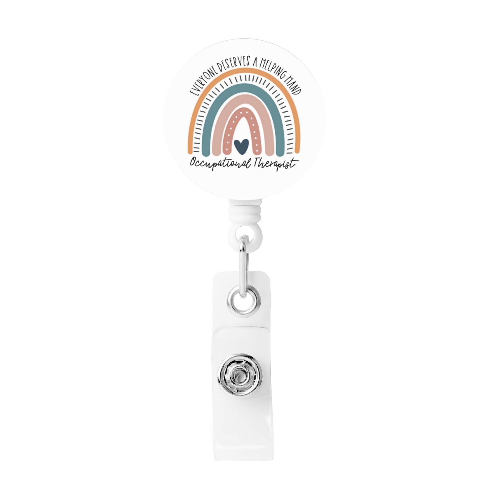 Retractable Badge Reel with Swivel Alligator Clip Nursing Badge Holders for Hanging ID Card Name Key Chain, Everyone Deserves A Helping Hand