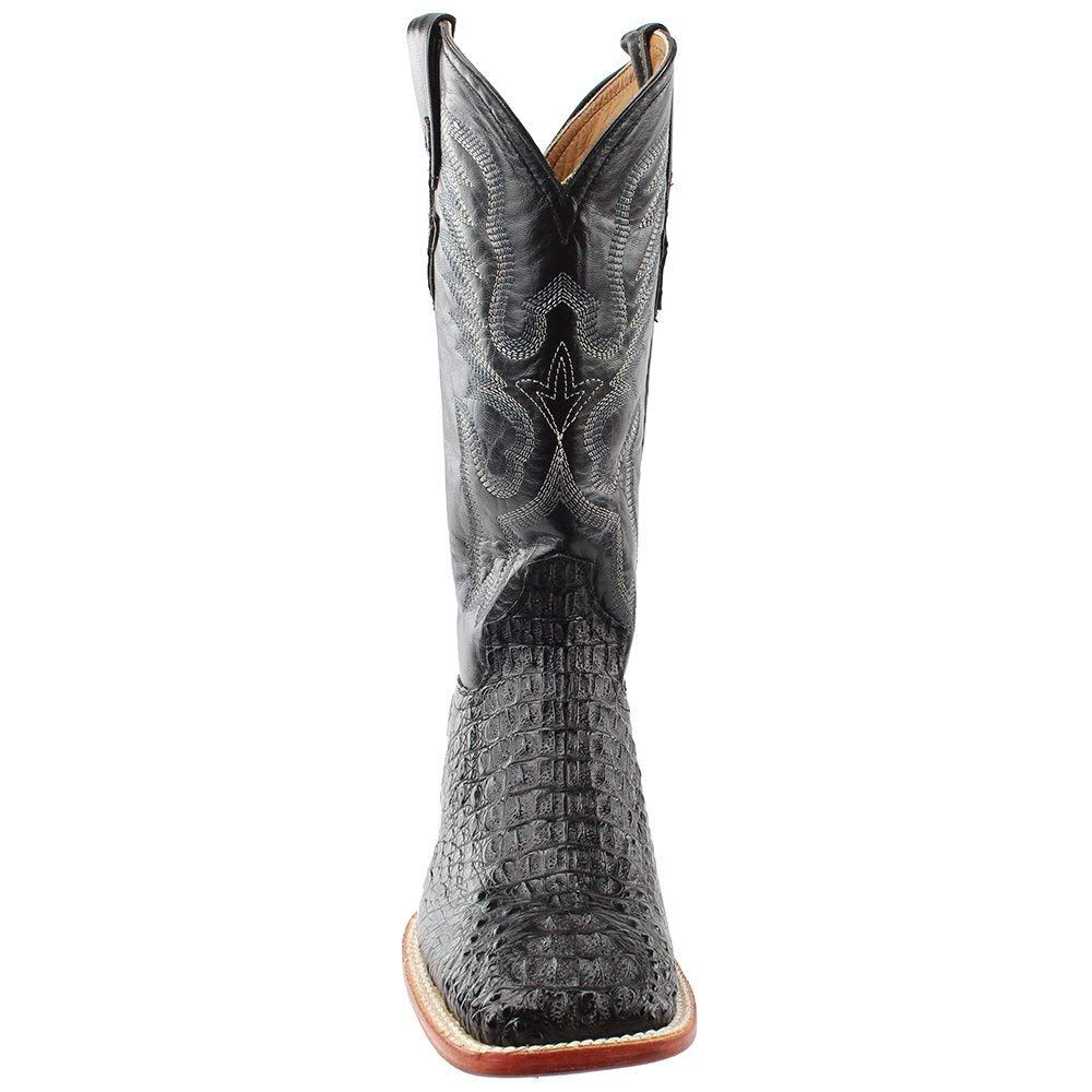 Ferrini Mens Hornback Embroidered Square Toe Dress Boots Mid Calf - Black - Size 10.5 D